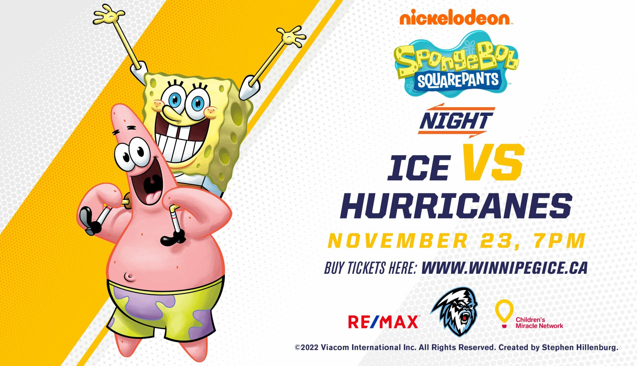 Events - WHL Spongebob Game Night - Children’s Hospital Foundation of ...